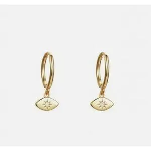 Jewelry | Dainty Evil Eye Huggie Earrings Gold Huggies Tiny Charm ...